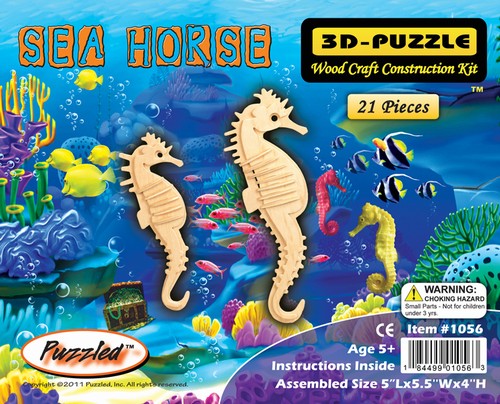 3D Natural Wood Seahorse Craft Puzzle – Animal Emporium Plus - Gifts ...