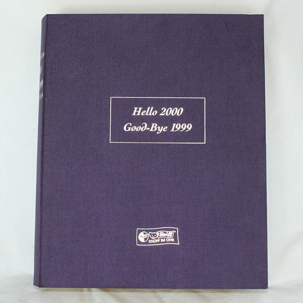 Steiff Hello 2000 Good Bye 1999 Mohair Teddy Bear Boxed Set Rare NIB L ...